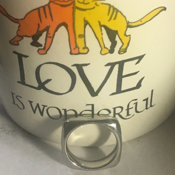 Jewelry | Stainless Steel Square Comfort Fit Ring | Poshmark